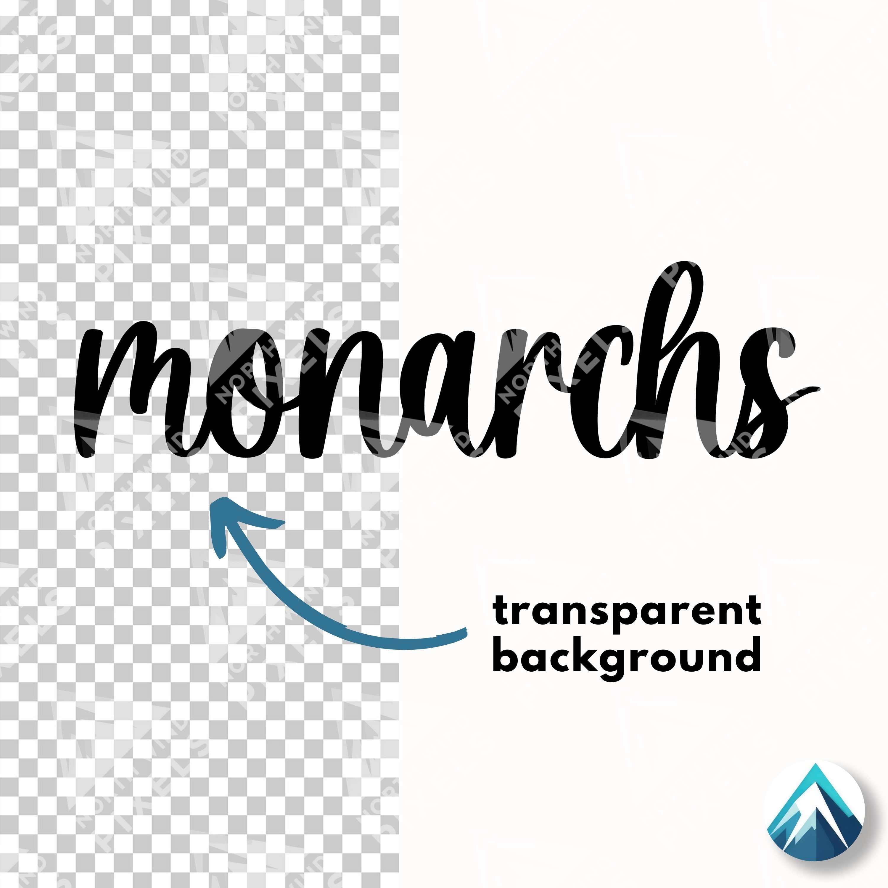 Monarchs Digital Download, PNG and SVG Files, Clipart With Transparent ...