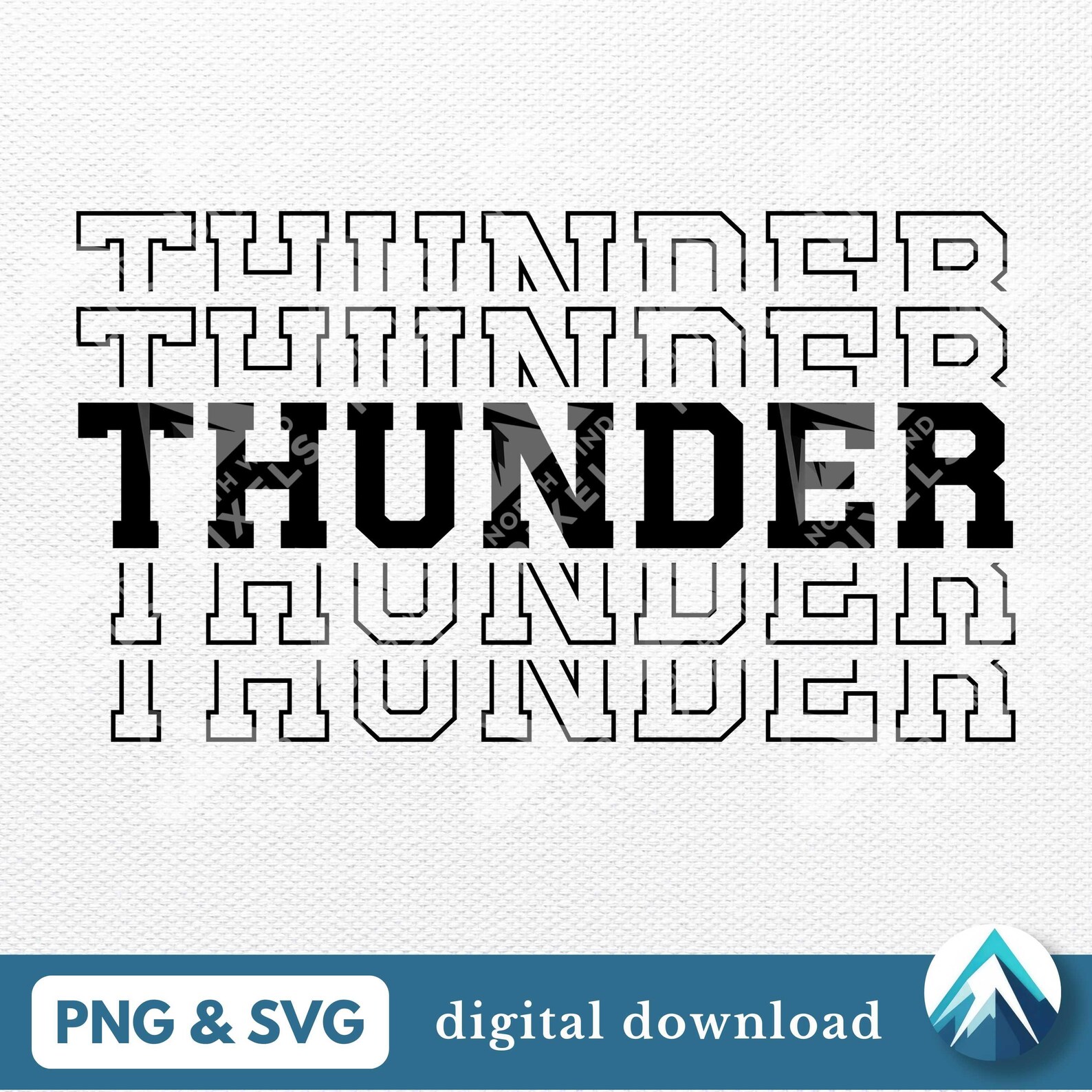 Thunder Digital Download, PNG and SVG File, Clipart With Transparent ...