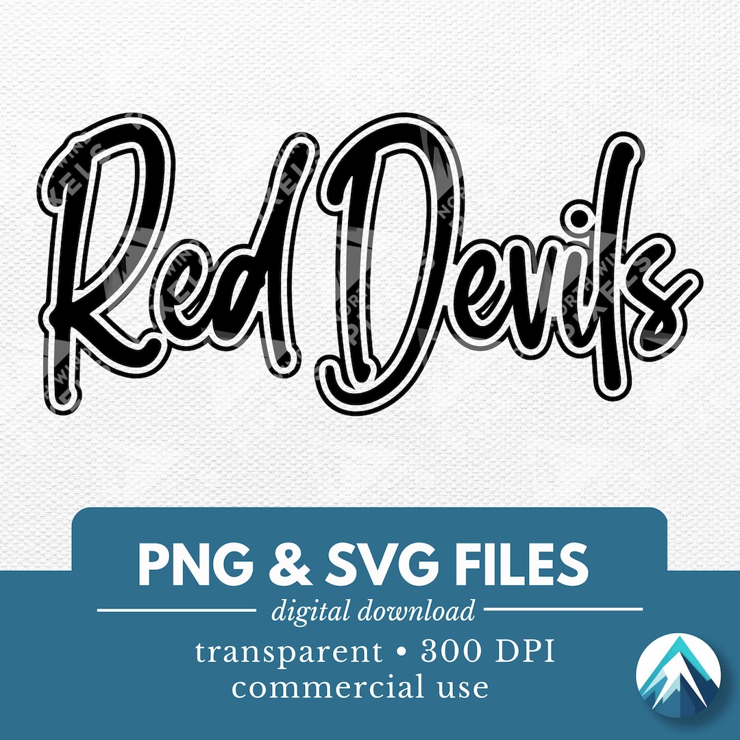 Red Devils Digital Download, PNG and SVG Files, Transparent Background ...