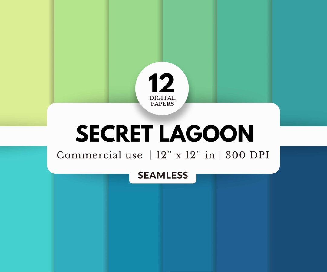 12 Secret Lagoon Digital Papers, Tileable Prints, JPG Download, 12x12 ...