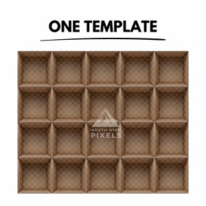 20 Empty Cardboard Box Digital Template, PNG, 5 by 4 Grid, Transparent ...