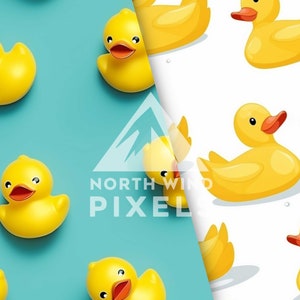 12 Cute Rubber Ducks Digital Papers, Seamless Patterns, 12x12, JPG ...