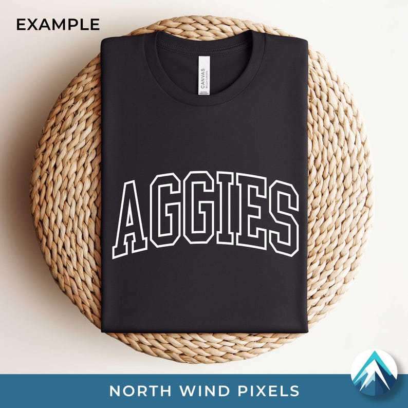 Aggies With Outlined and Curved College Letters Digital Download, Svg ...