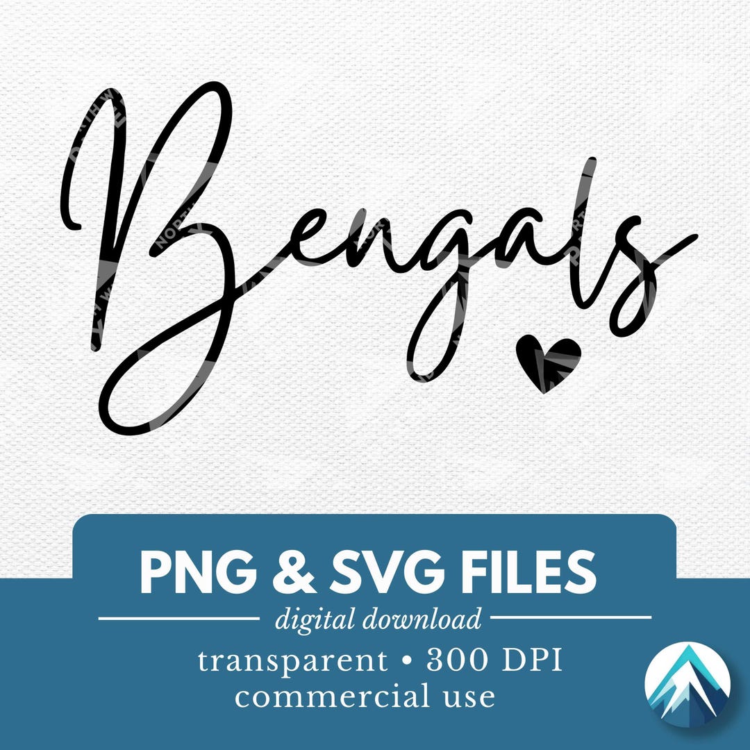 Bengals Digital Download, PNG and SVG File, Transparent Background ...