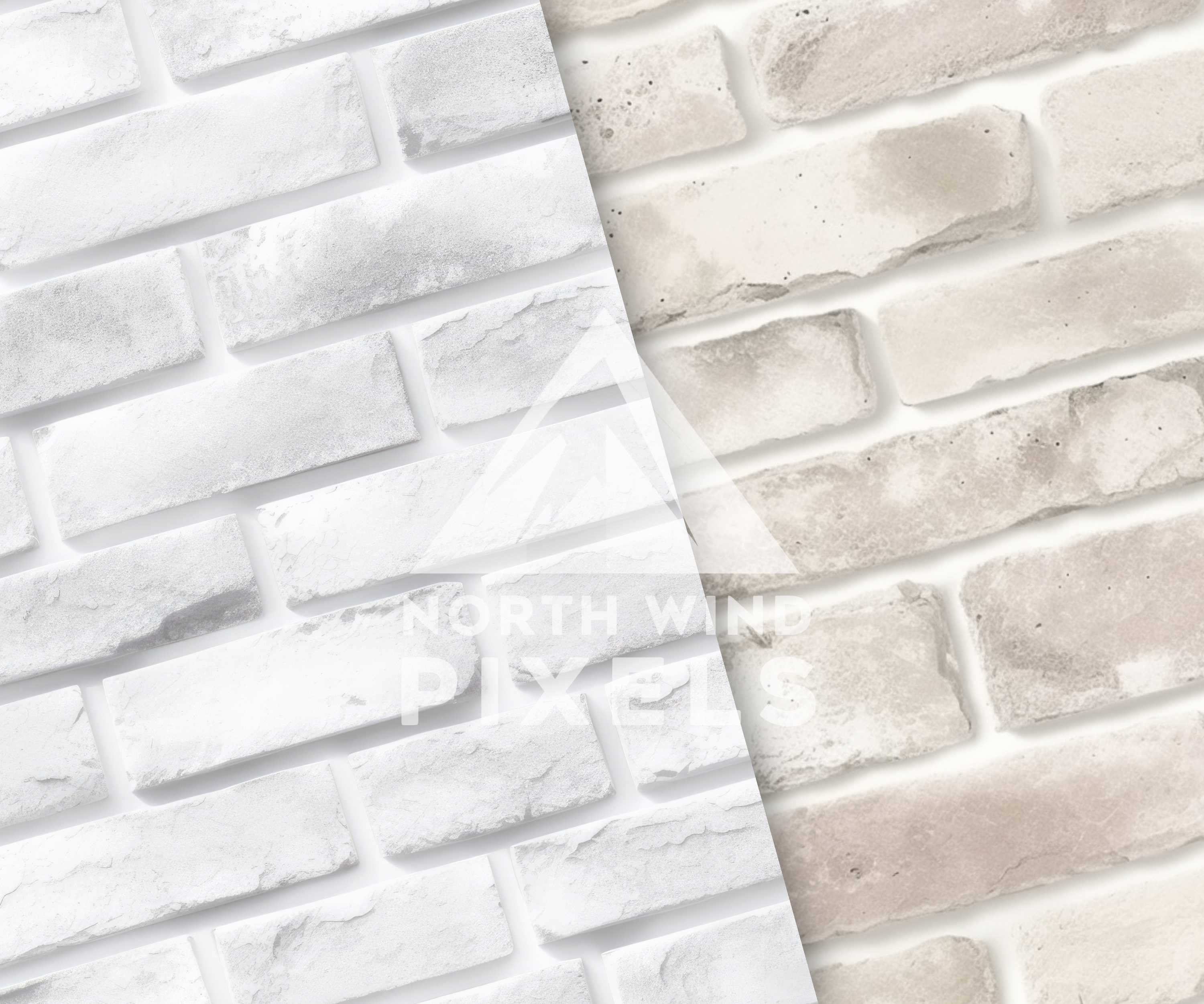 16 White Brick Digital Papers, Seamless Patterns, 12x12, JPG Download ...