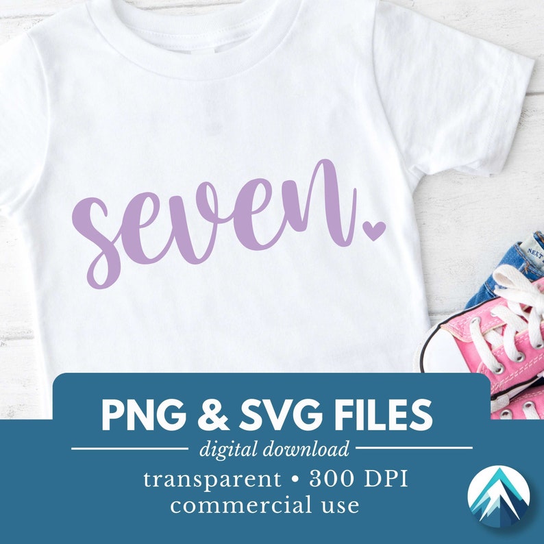 Seven Birthday Number, Digital Download, PNG and SVG File, Transparent ...