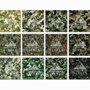 48 Camouflage Bundle Digital Papers, Seamless Patterns, 12x12, JPG ...
