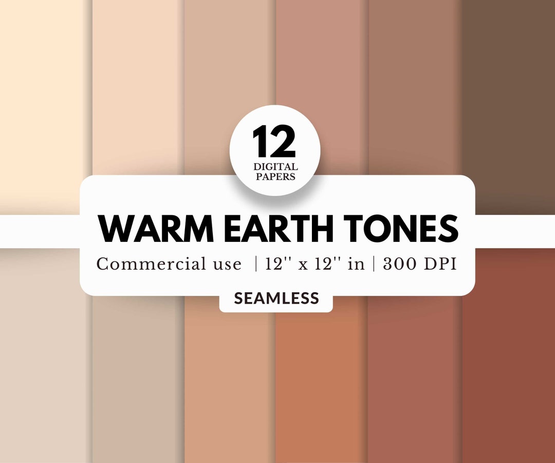 12 Warm Earth Tone Digital Papers Bundle, Tileable Prints, 12x12 ...