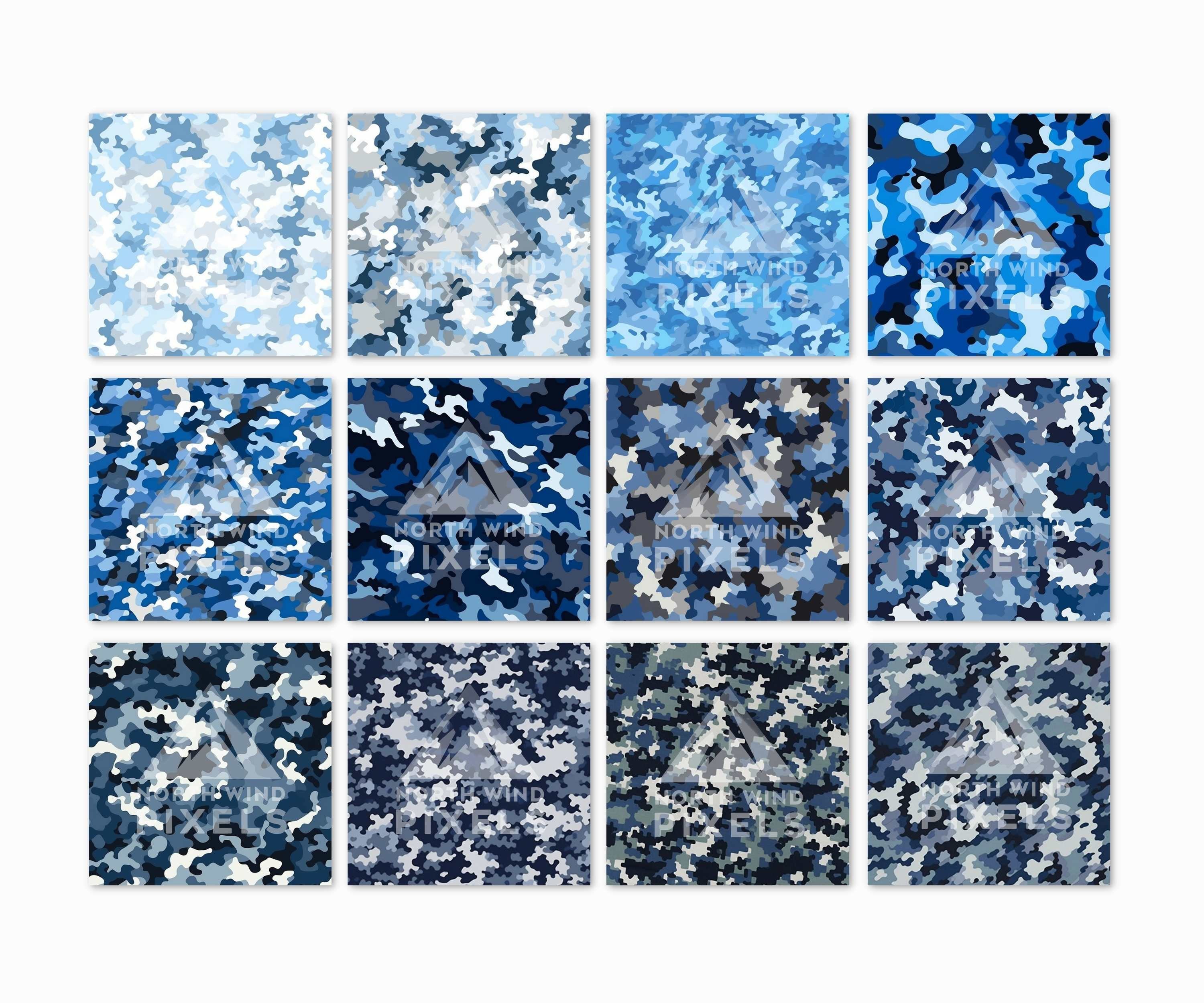 48 Camouflage Bundle Digital Papers, Seamless Patterns, 12x12, JPG ...