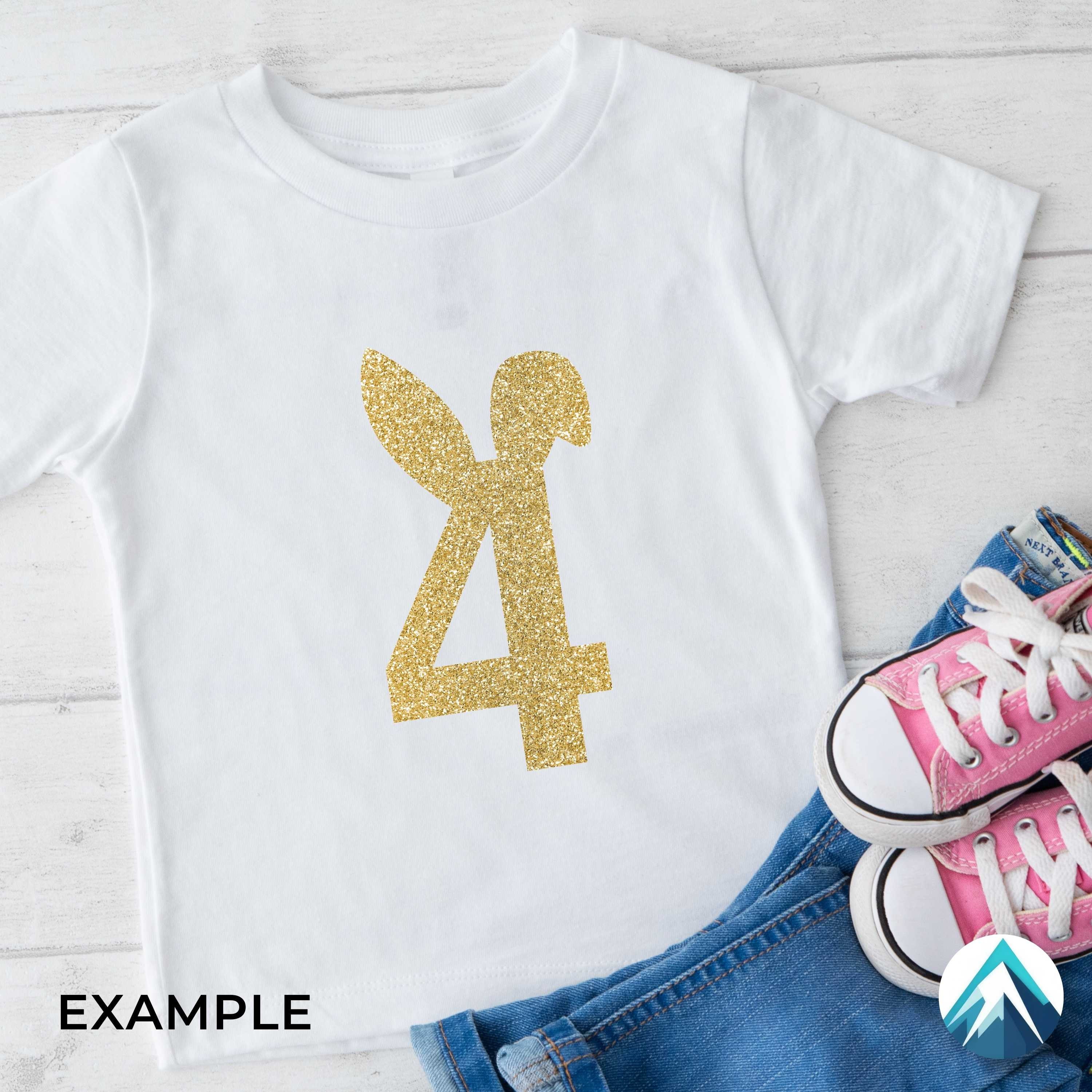 4 Birthday Number With Bunny Ears, PNG and SVG File, Digital Download ...