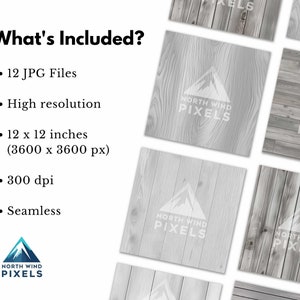 12 Grey Wood Digital Paper Bundle, Seamless Pattern, 12x12, Old Wood ...