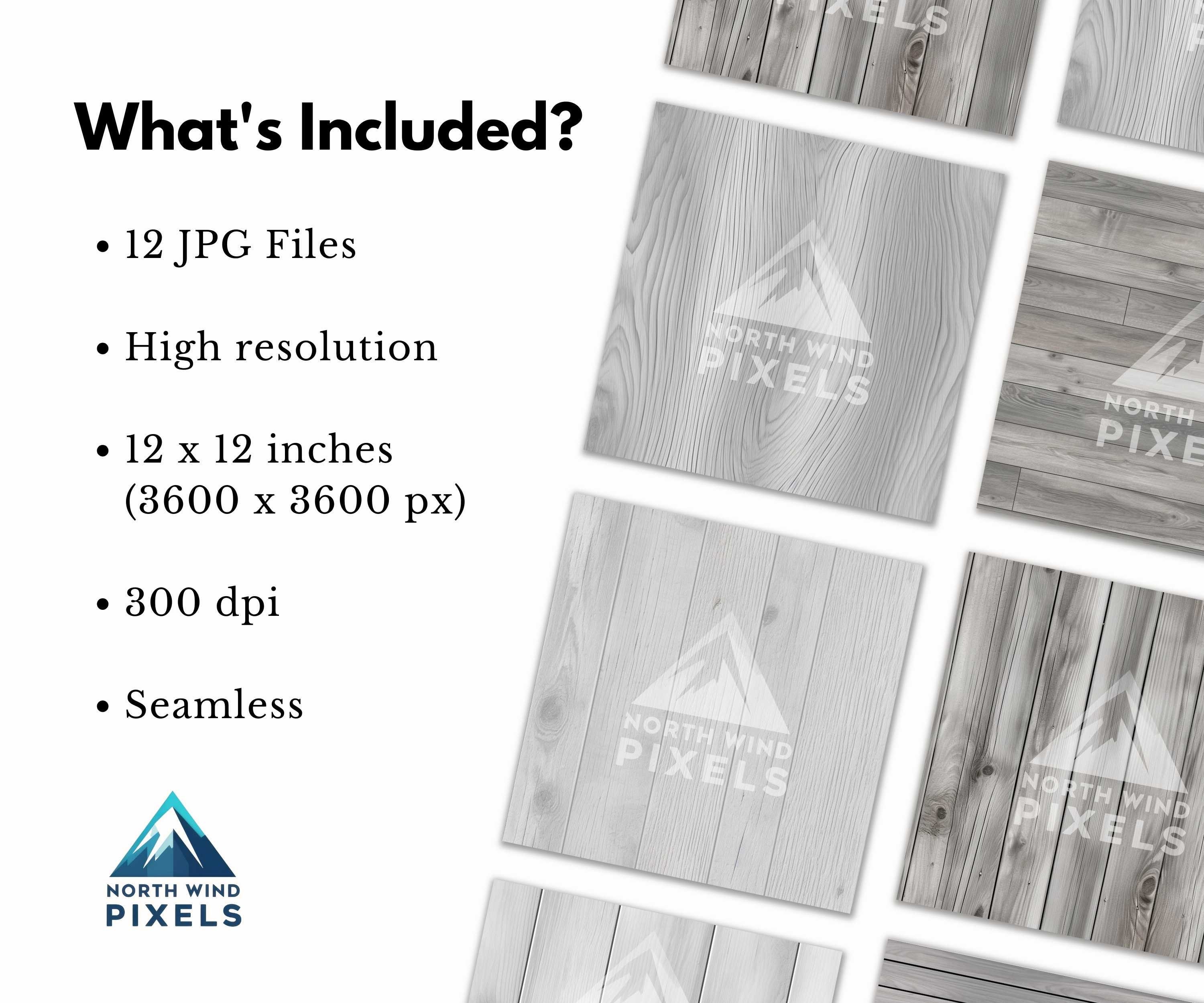 12 Grey Wood Digital Paper Bundle, Seamless Pattern, 12x12, Old Wood ...