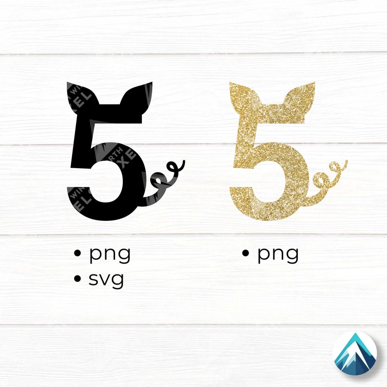 5 Pig Birthday Number, PNG and SVG Files, Digital Download, Cute Little ...