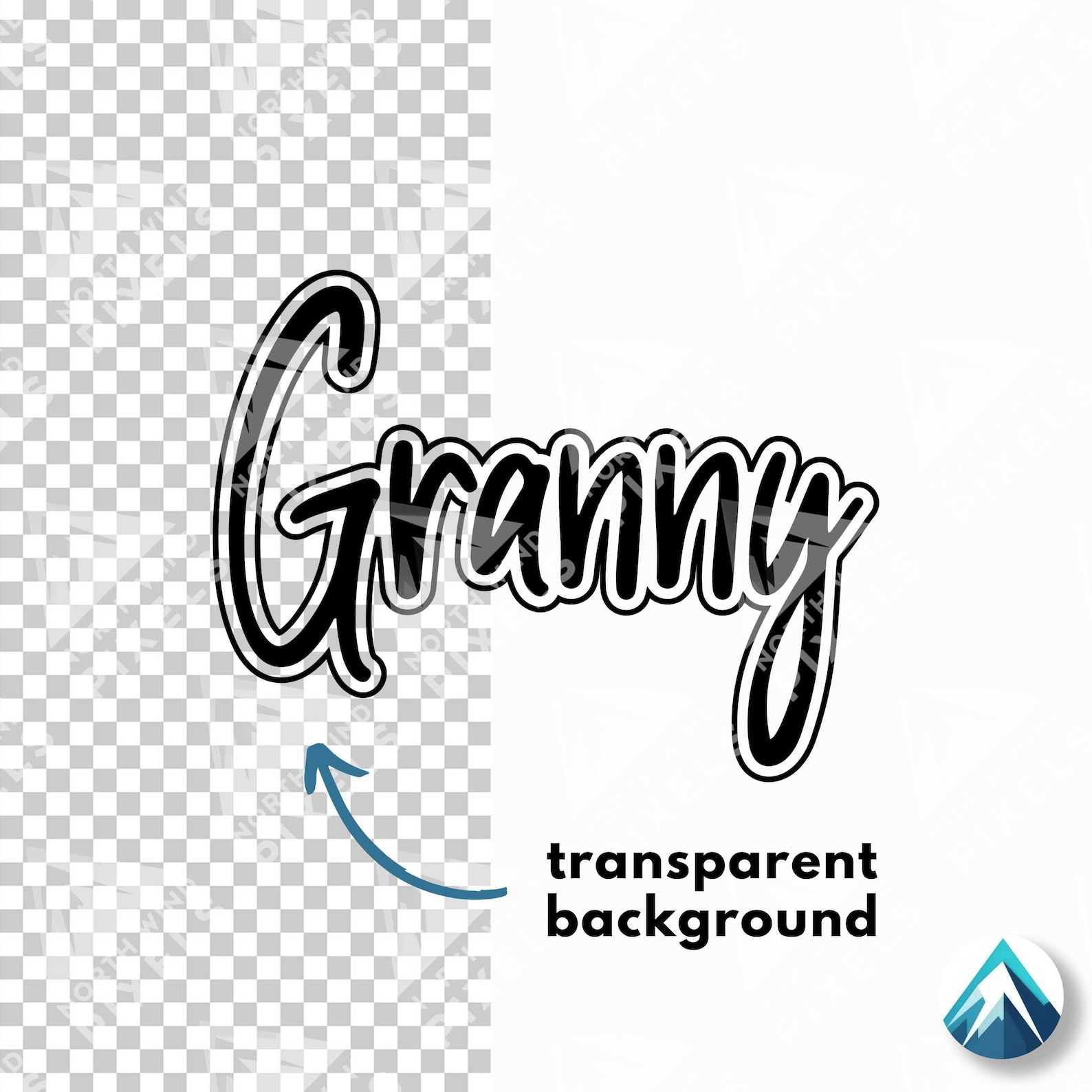 Granny Digital Download, PNG and SVG Files, Transparent Background ...