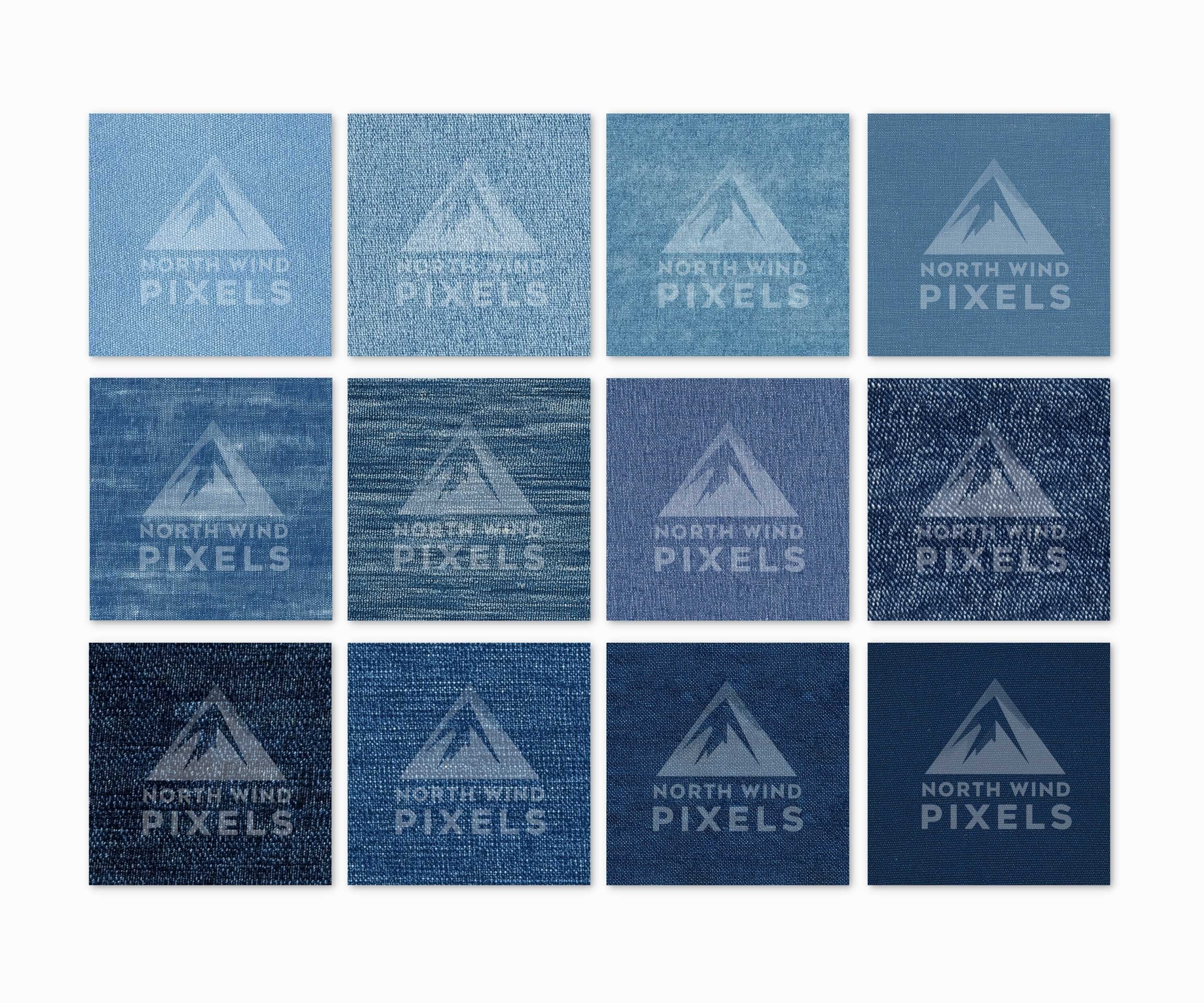 12 Blue Jean Denim Digital Paper Pack, Seamless Patterns, 12x12 ...