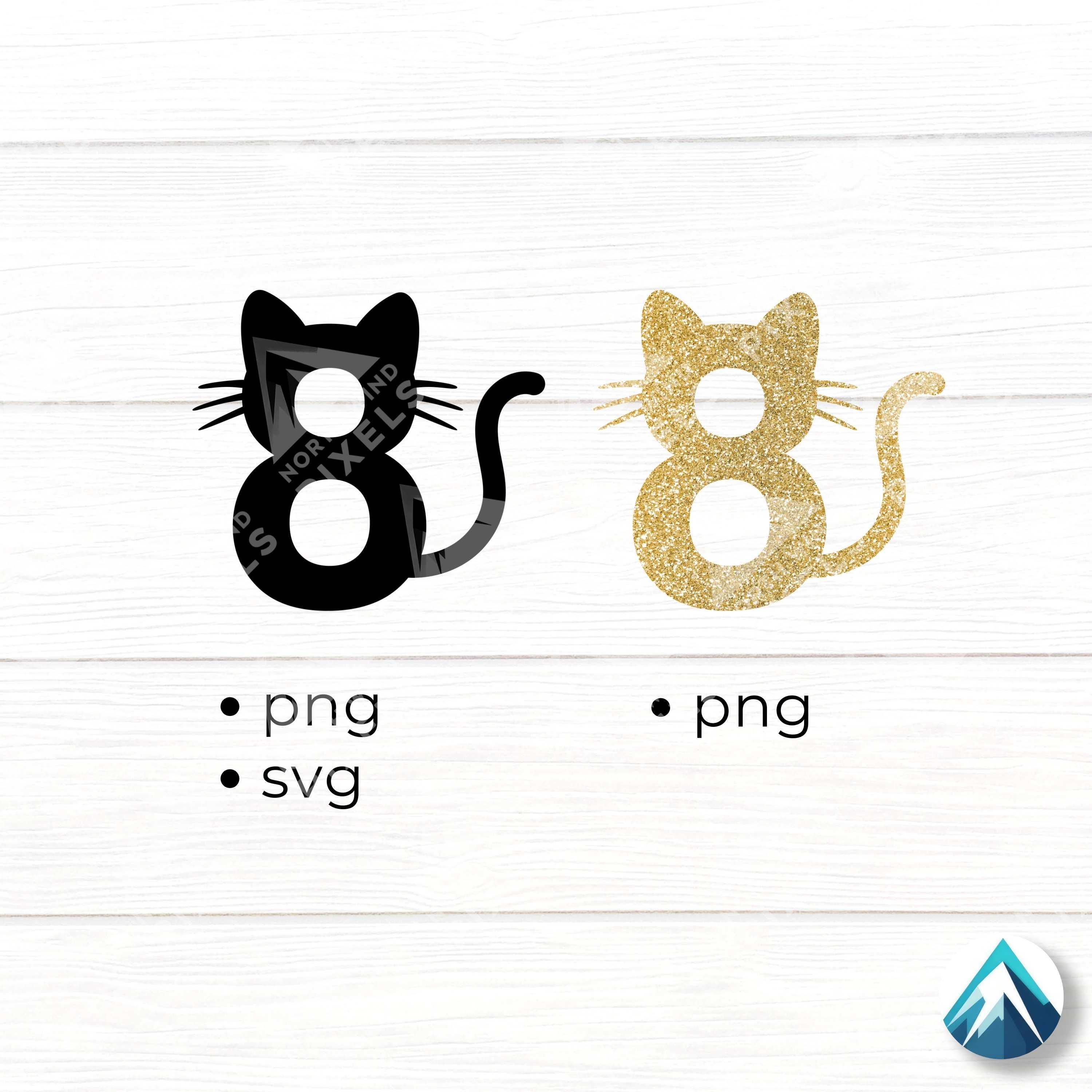 8 Cat Birthday Number, PNG and SVG File, Digital Download, Transparent ...