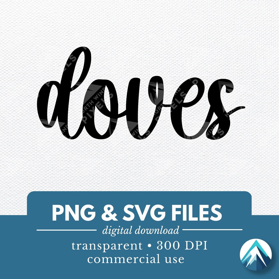 Doves Digital Download, PNG and SVG Files, Clipart With Transparent ...