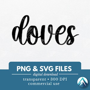 Doves Digital Download, PNG and SVG Files, Clipart With Transparent ...
