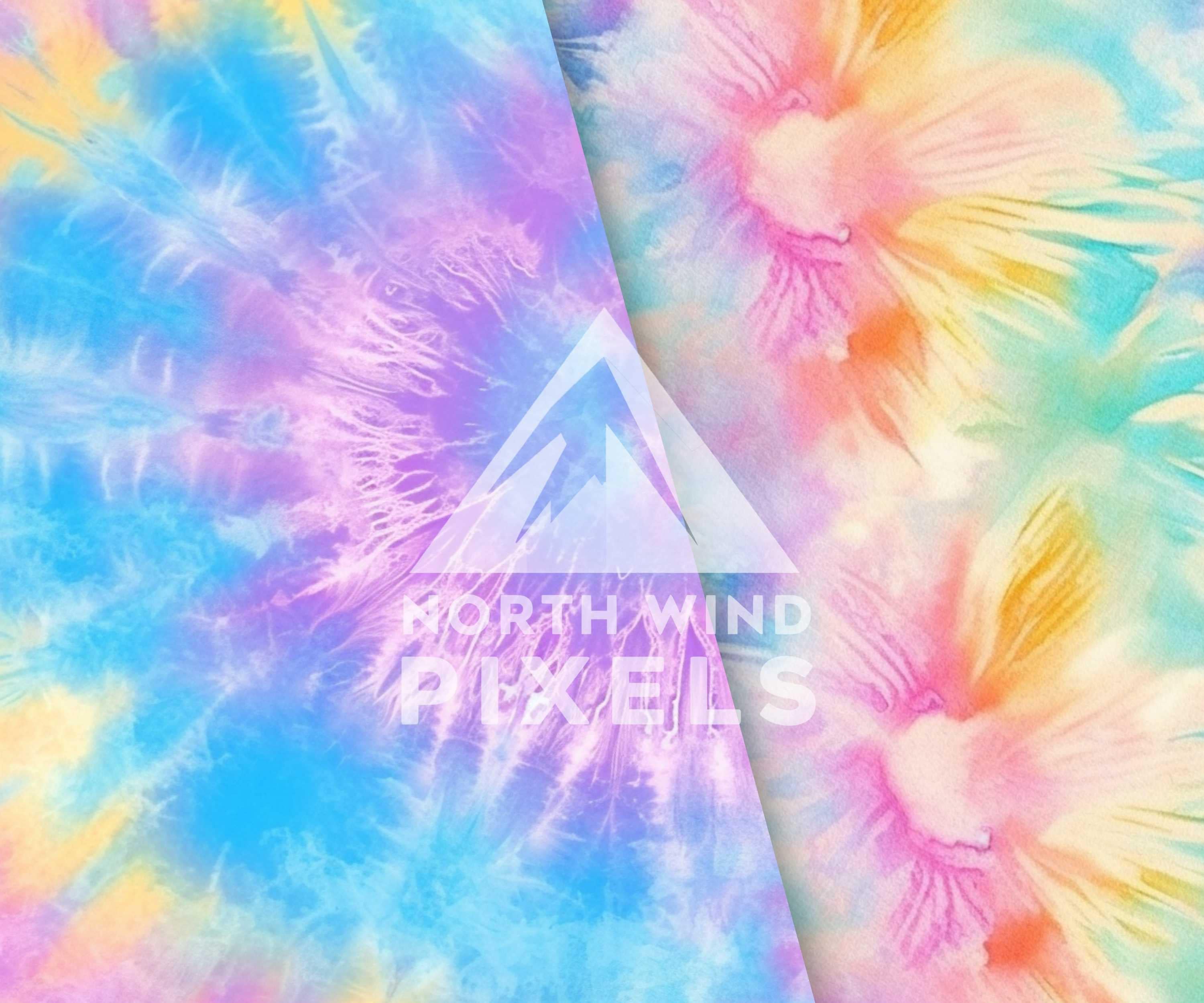 12 Pastel Tie Dye Digital Paper Bundle, Seamless Texture, 12x12 ...