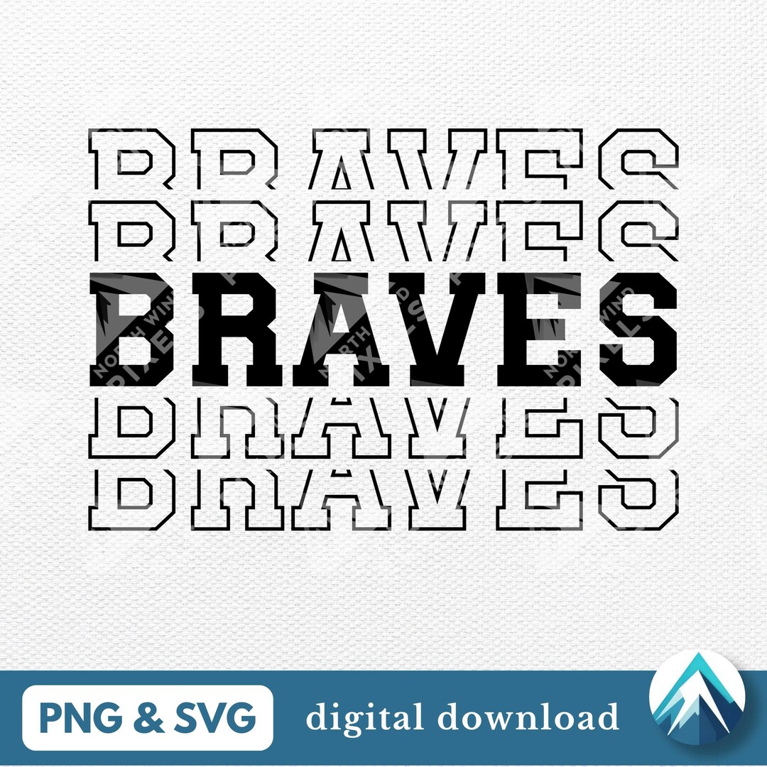 Braves Digital Download, PNG and SVG File, Transparent Background ...