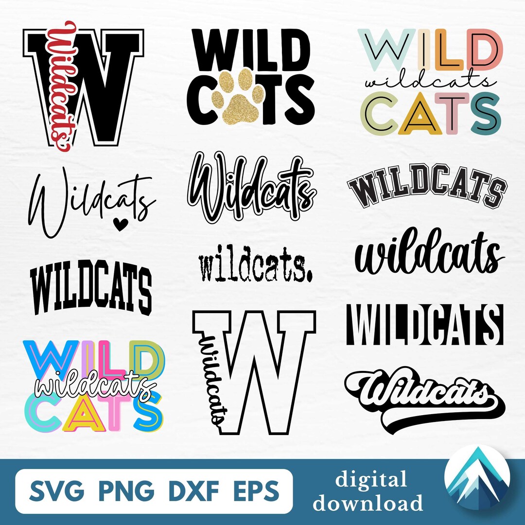 18 Wildcats Bundle Digital Download, Svg Png Dxf Eps Files, 18 Designs ...