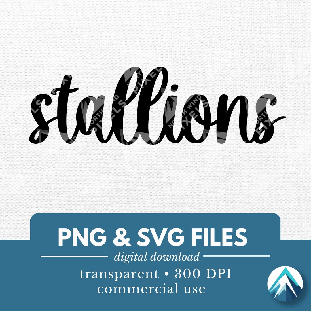 Stallions Digital Download, PNG and SVG Files, Transparent Background ...