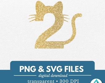 6 Cat Birthday Number, PNG and SVG File, Digital Download, Transparent ...