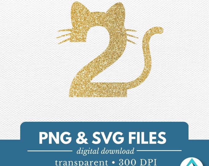 5 Cat Birthday Number, PNG and SVG File, Digital Download, Transparent ...