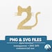 2 Cat Birthday Number, PNG and SVG File, Digital Download, Transparent ...