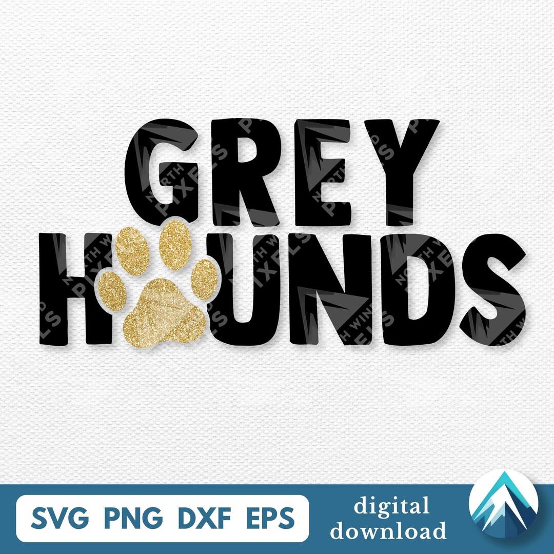 Greyhounds With Paw Print Digital Download, Svg Png Dxf Eps ...