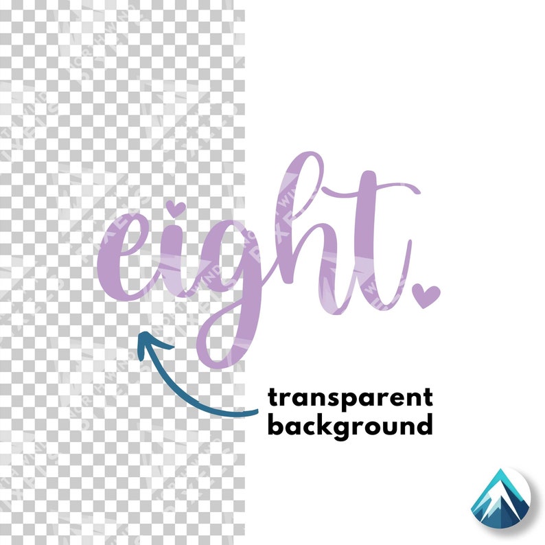 Eight Birthday Number, Digital Download, PNG SVG Files, Transparent ...