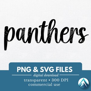 Panthers Digital Download, PNG and SVG Files, Transparent Background ...