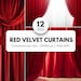 12 Red Velvet Curtains Digital Backdrops for Photographers, JPG Files ...