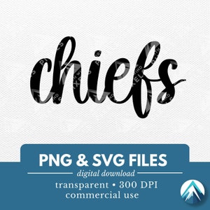 Chiefs Digital Download, PNG and SVG Files, Clip Art With Transparent ...