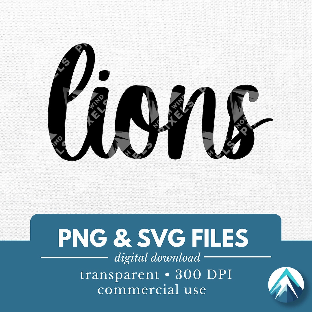 Lions Digital Download, PNG and SVG Files, Transparent Background, Boho ...