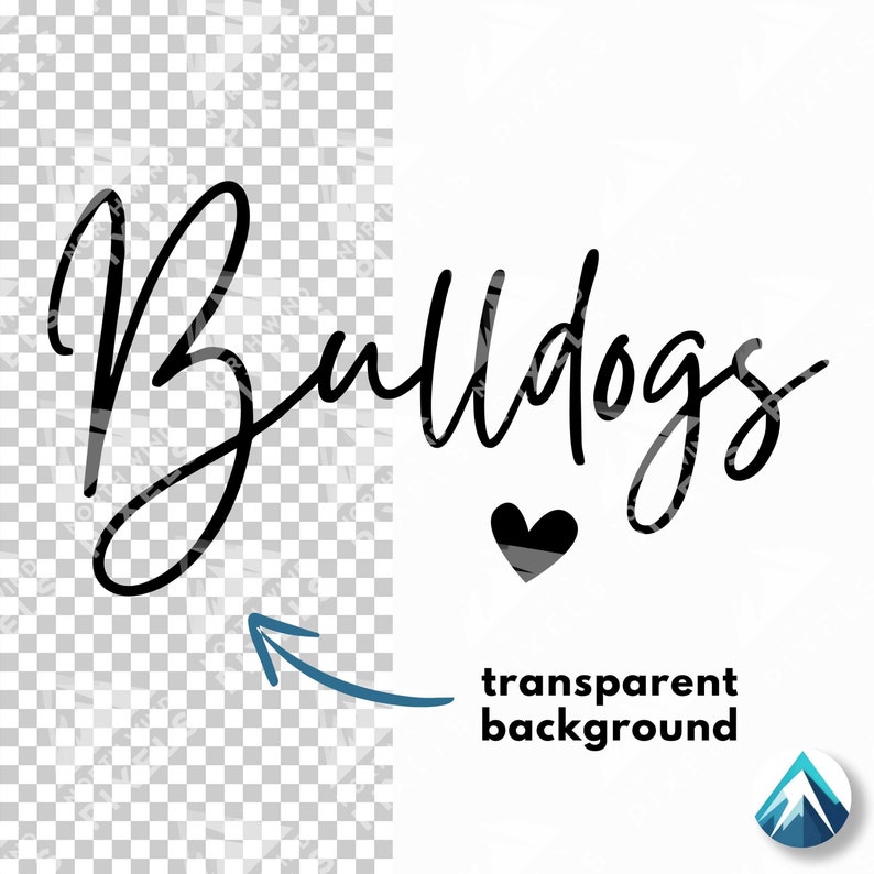 Bulldogs Digital Download, PNG and SVG Files, Small Heart, Clip Art ...
