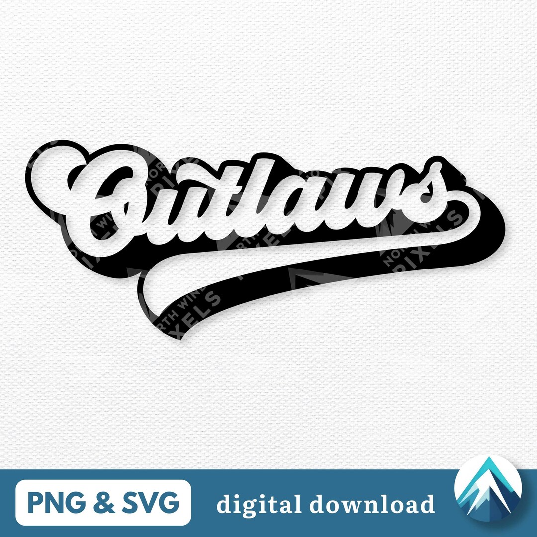 Sporty Outlaws Digital Download, PNG and SVG, Transparent, Retro ...