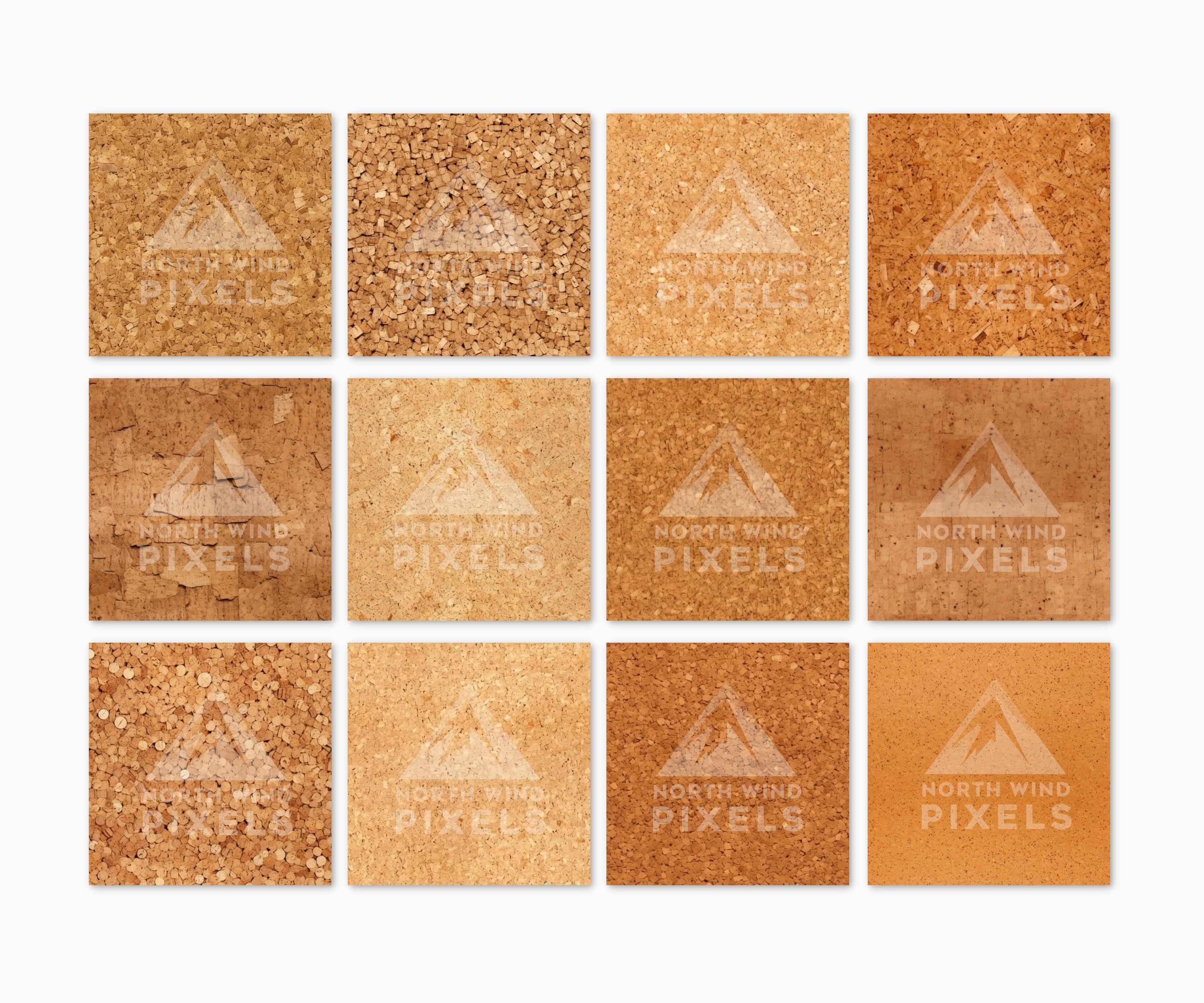 12 Cork Textures Digital Papers, Seamless, 12x12, JPG, Realistic ...