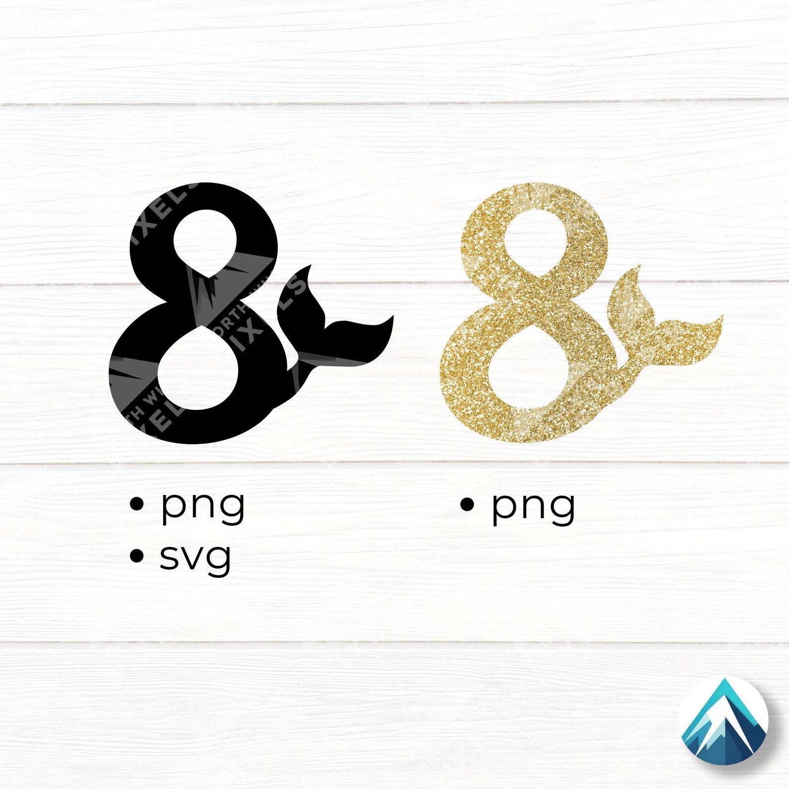 8 Mermaid Tail Birthday Number, PNG and SVG File, Digital Download ...