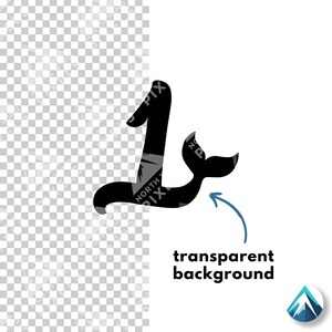1 Mermaid Tail Birthday Number, PNG and SVG File, Digital Download ...