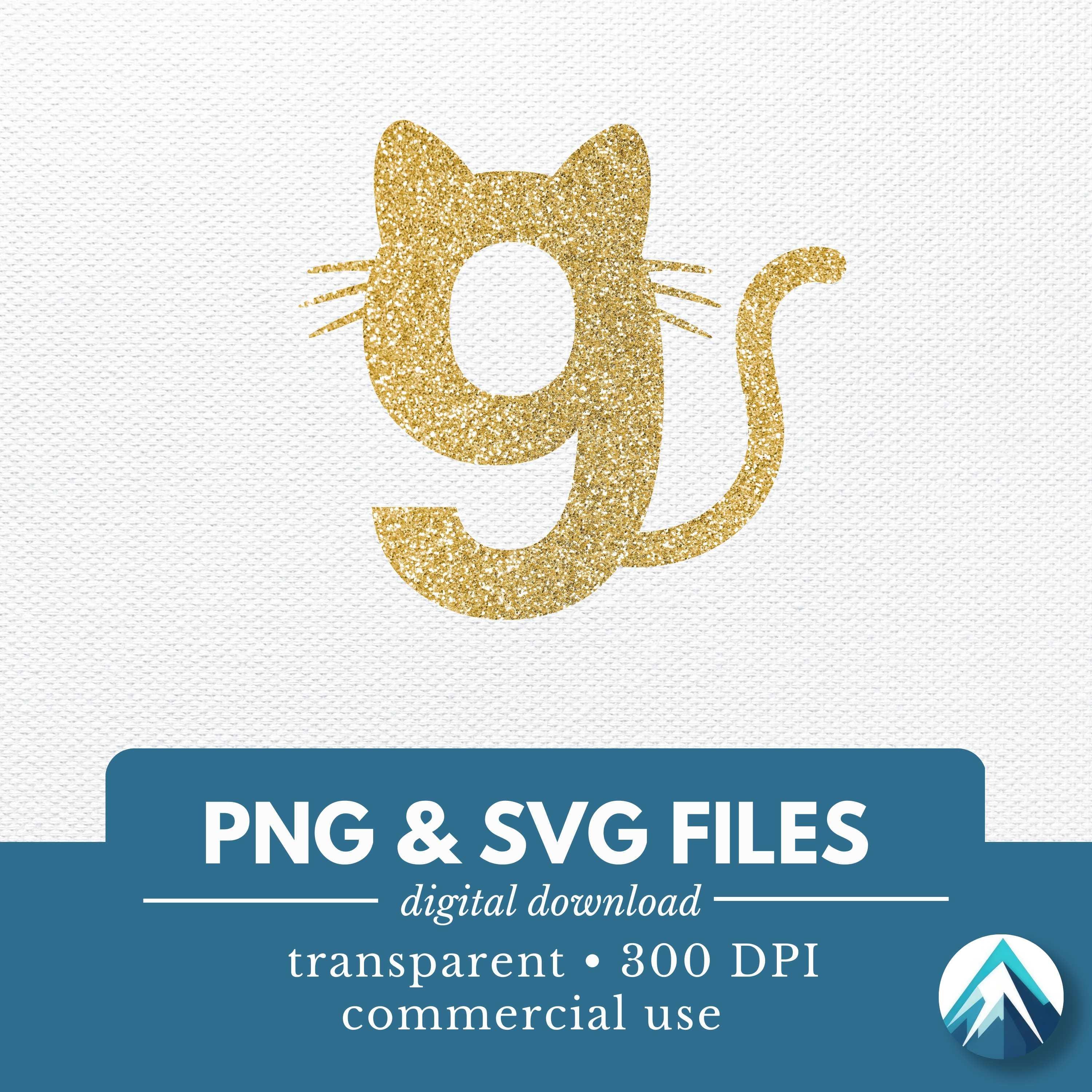 9 Cat Birthday Number, PNG and SVG File, Digital Download, Transparent ...