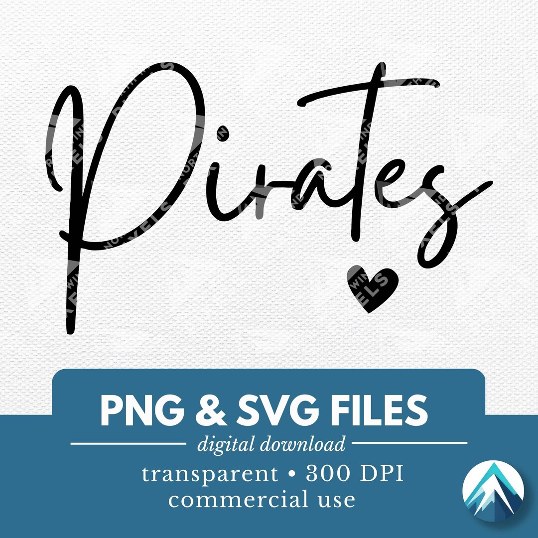 Pirates Digital Download, PNG and SVG Files, Small Heart, Transparent ...