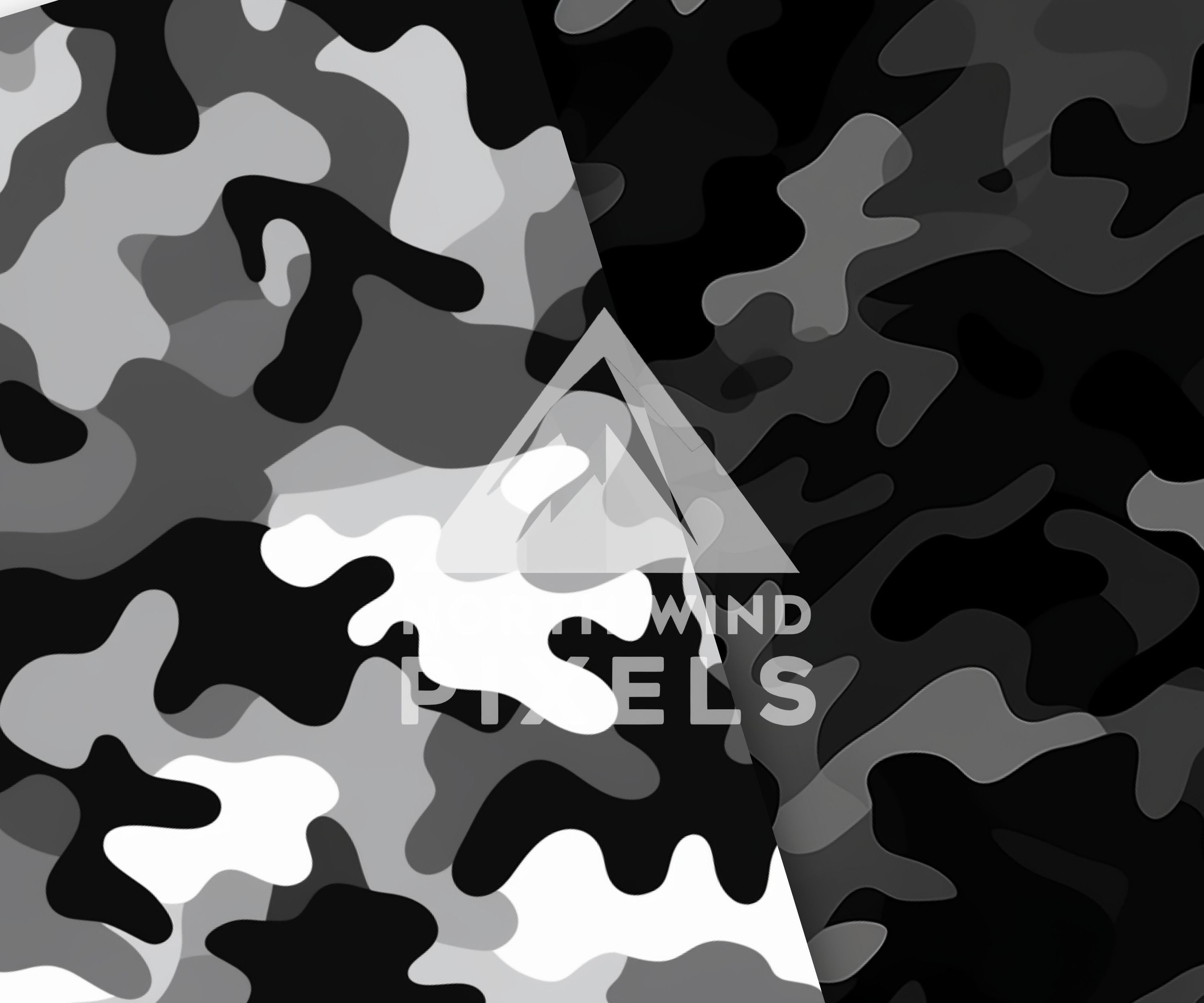 12 Black Camouflage Digital Papers, Seamless Patterns, 12x12, JPG, Army ...