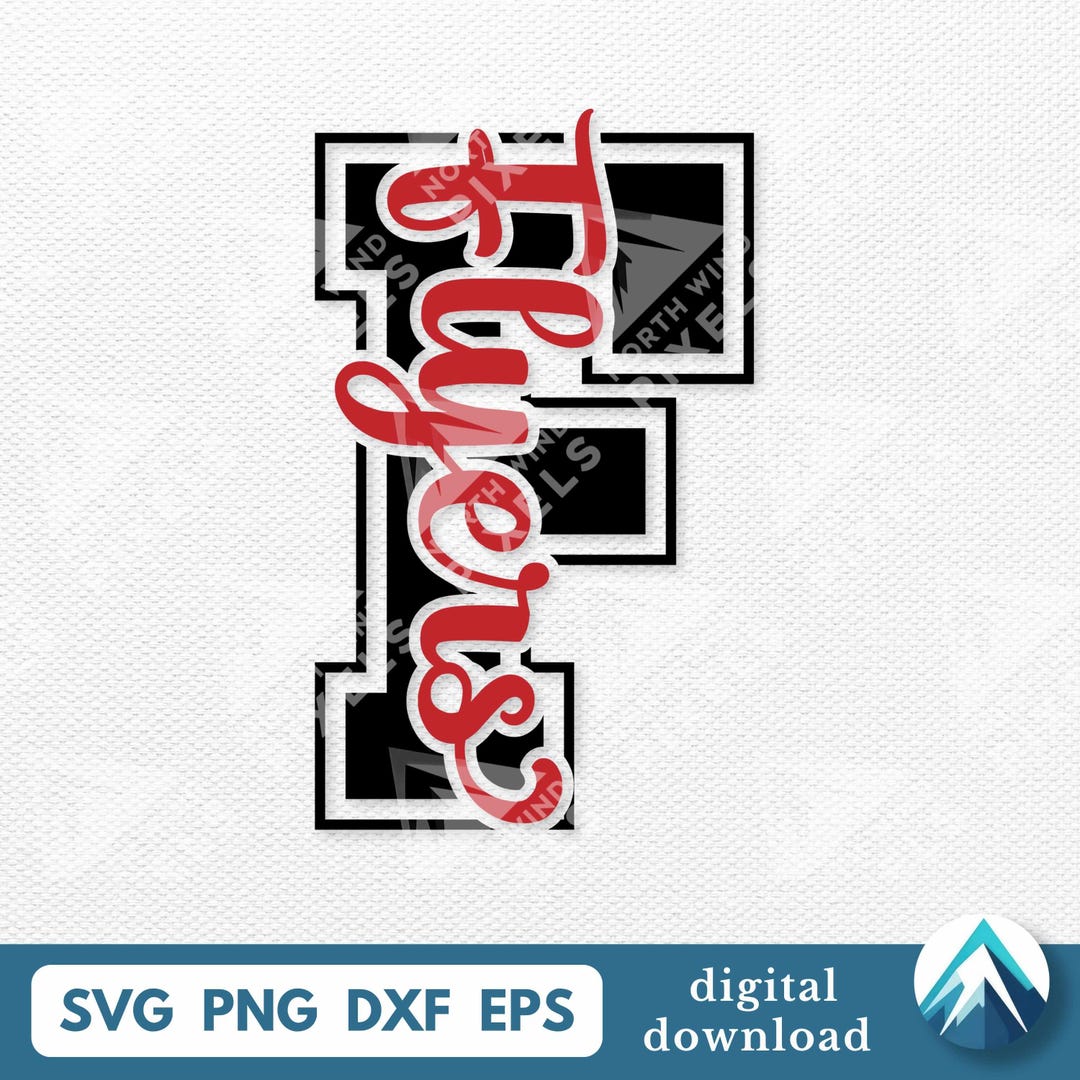Flyers Varsity Monogram Digital Download, Svg Png Dxf Eps, Transparent ...