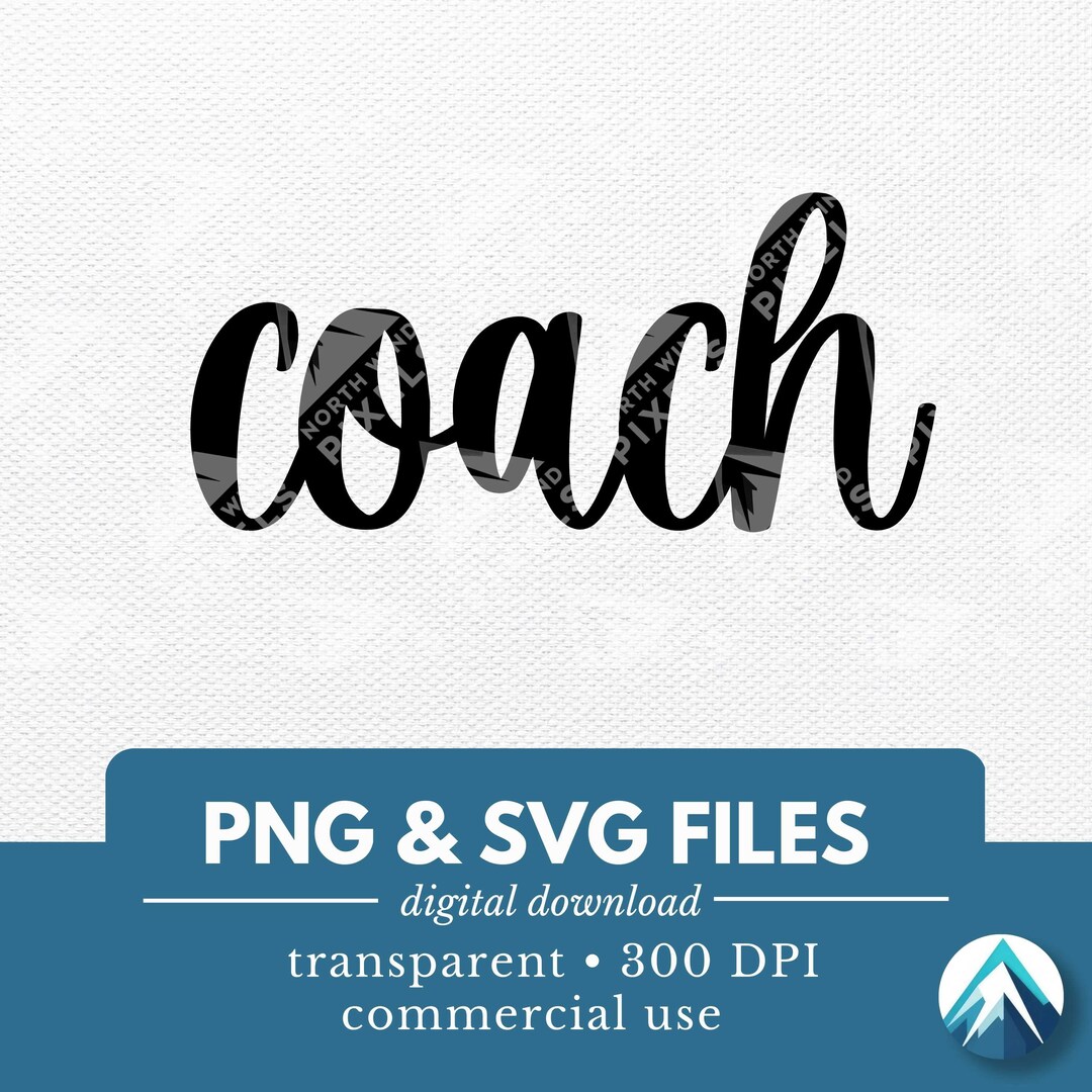 Coach Digital Download, PNG and SVG File, Transparent Background ...