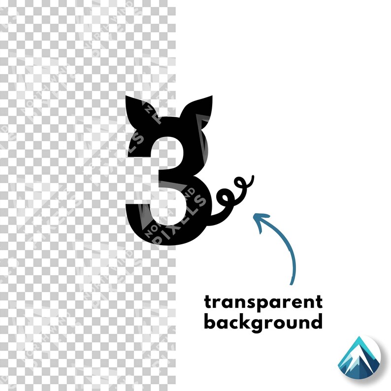 3 Pig Birthday Number, PNG and SVG Files, Digital Download, Cute Little ...