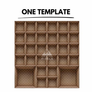 30 Empty Cardboard Box Digital Template, PNG, Grid, Transparent ...