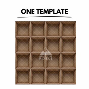 16 Empty Cardboard Box Digital Template, PNG, 4 by 4 Grid, Transparent ...