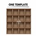 16 Empty Cardboard Box Digital Template, PNG, 4 by 4 Grid, Transparent ...