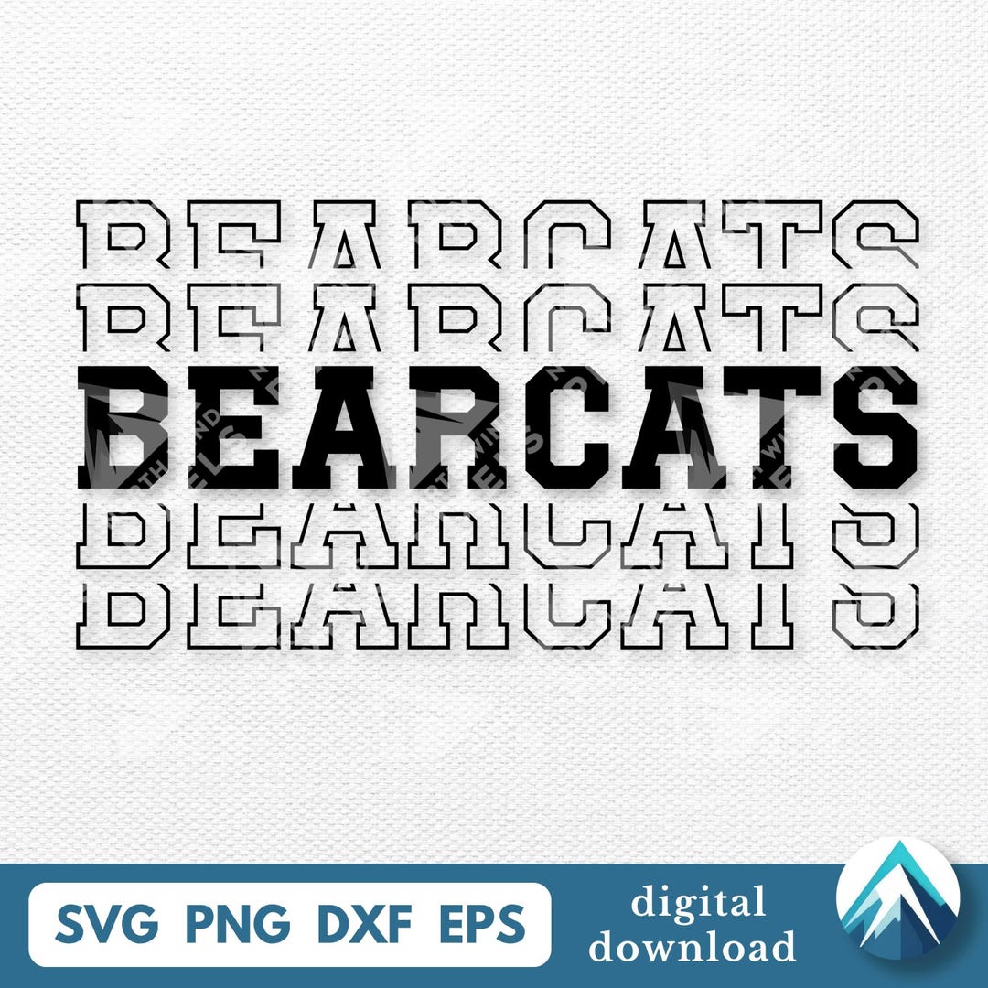 Bearcats Digital Download, Svg Png Dxf Eps, Clipart With Transparent ...